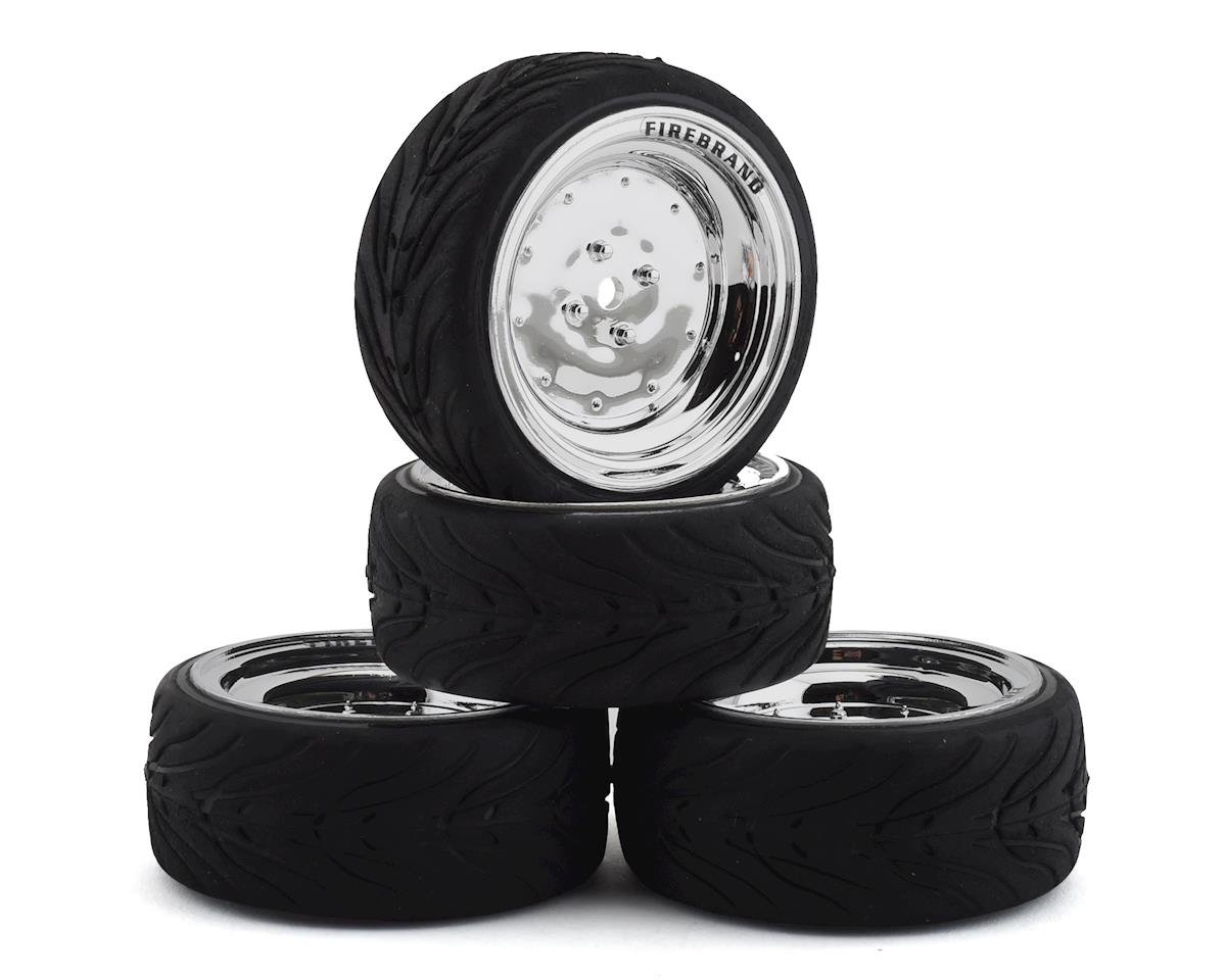 Firebrand RC Retrodrag RT3 Pre-Mounted On-Road Tires (4) (Chrome) w/Fa ...